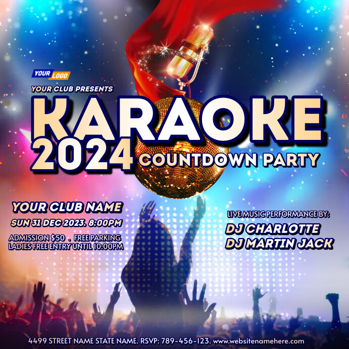 New Year Countdown Karaoke Night Party | PosterMyWall