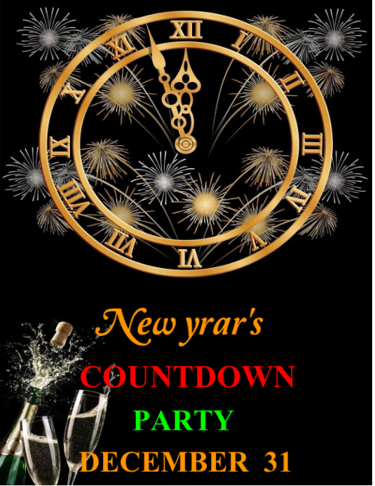 New Year Countdown Party Template | PosterMyWall
