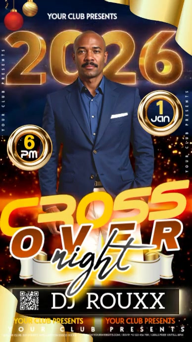 New Year Cross Over night template | PosterMyWall