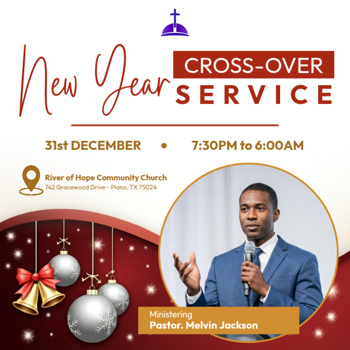 New Year Cross Over Service Church Event Flyer 31st December Overnight ...