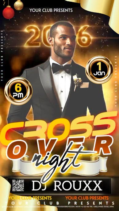 New Year Crossover cross over night ad Template | PosterMyWall