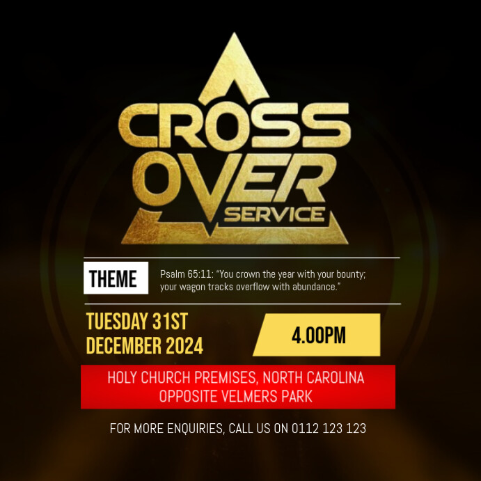 New Year Crossover service Template | PosterMyWall