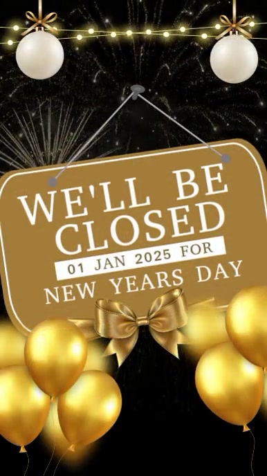 new year day shop closed notice template | PosterMyWall