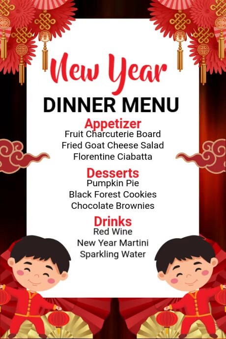 New Year Dinner Menu Template | PosterMyWall