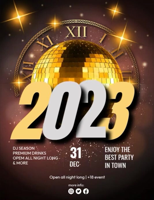 New Year Disco Ball Video Ads Template | PosterMyWall