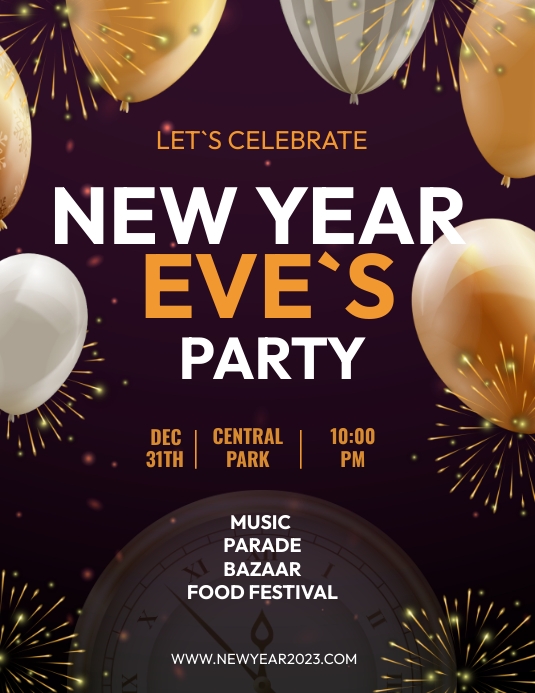 New Year Eve`s Party Template | PosterMyWall