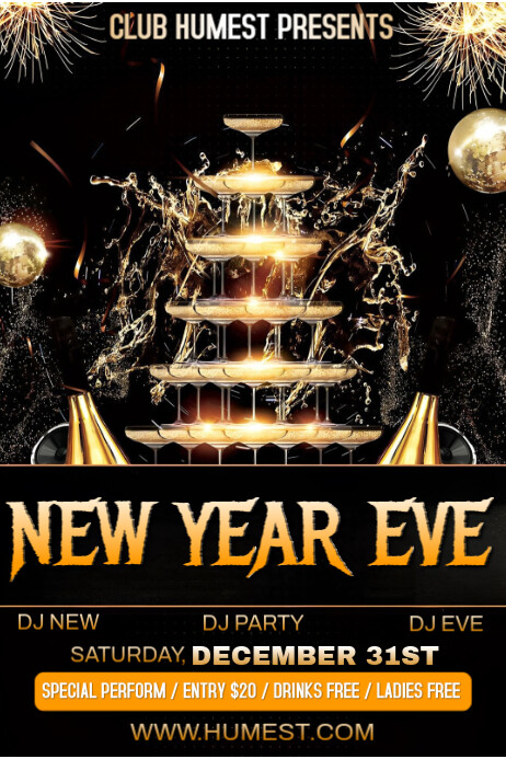 New Year Eve Design Template | PosterMyWall