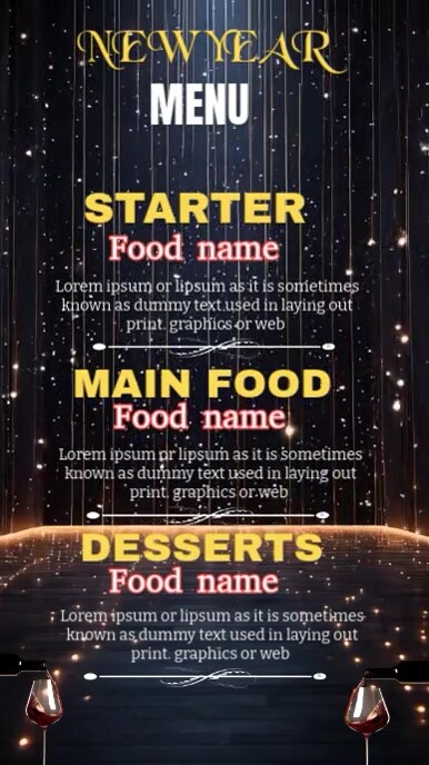 New year eve menu Template | PosterMyWall