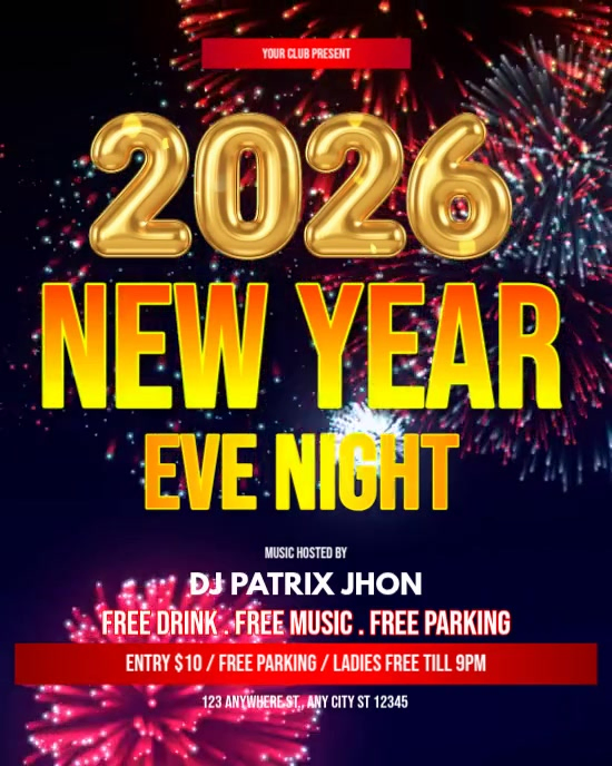 New year eve night 2026 Template | PosterMyWall