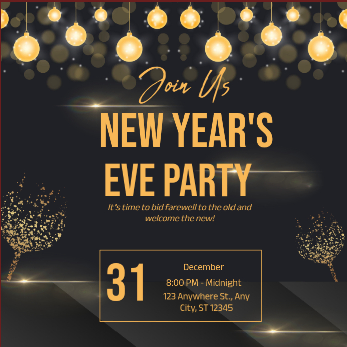 new year eve party 31st december party Template | PosterMyWall