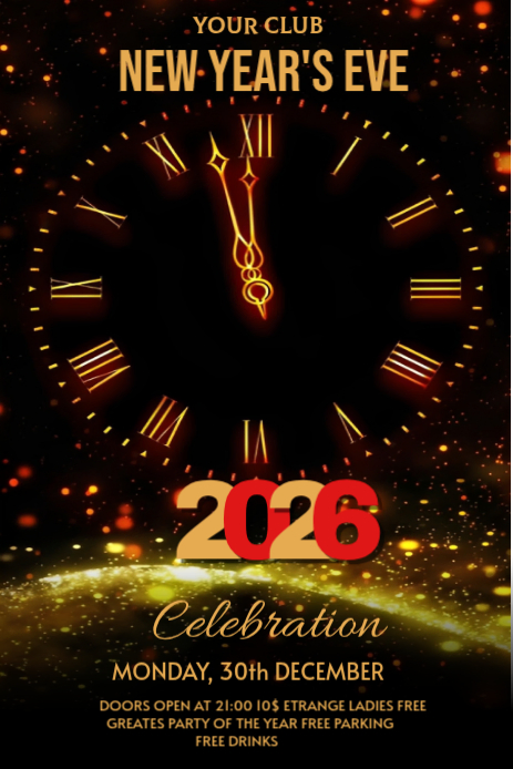 New year eve party celebration flyer Template | PosterMyWall