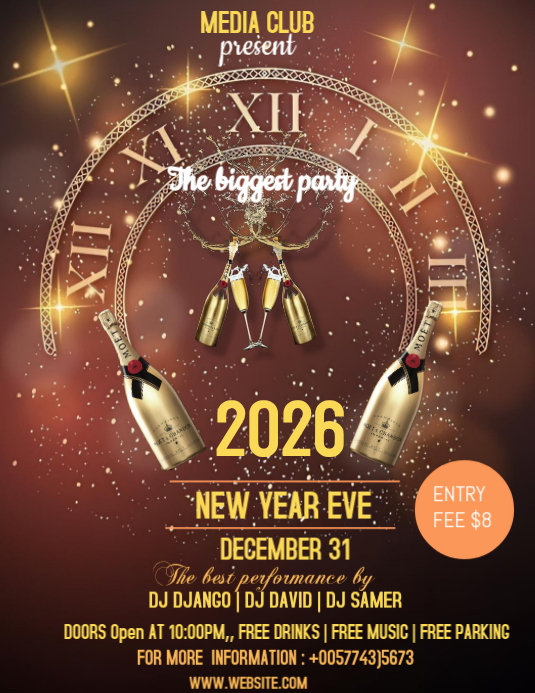 New year eve party flyer design template | PosterMyWall