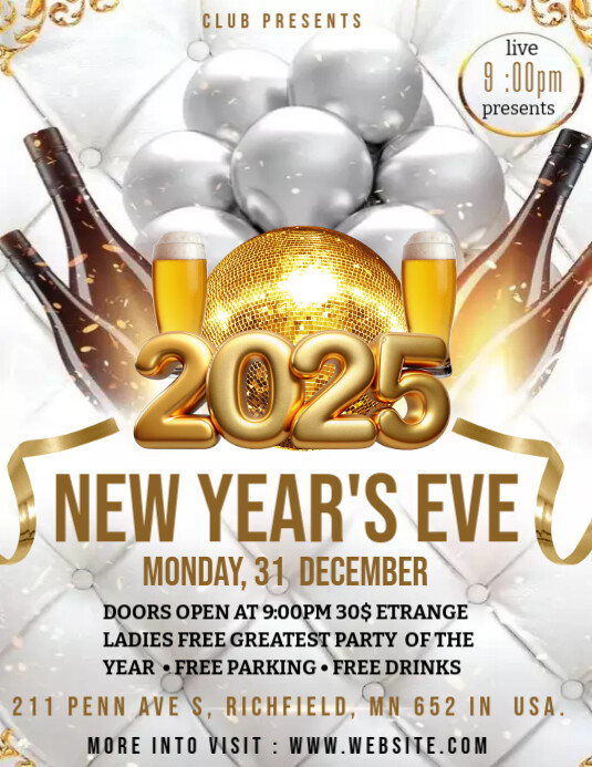 new year eve party flyer Template | PosterMyWall