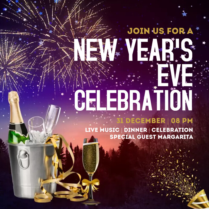 New Year EVE Party Instagram Post Template | PosterMyWall