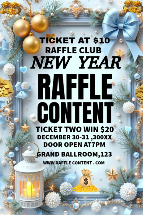 New Year Eve Raffle Content Template | PosterMyWall