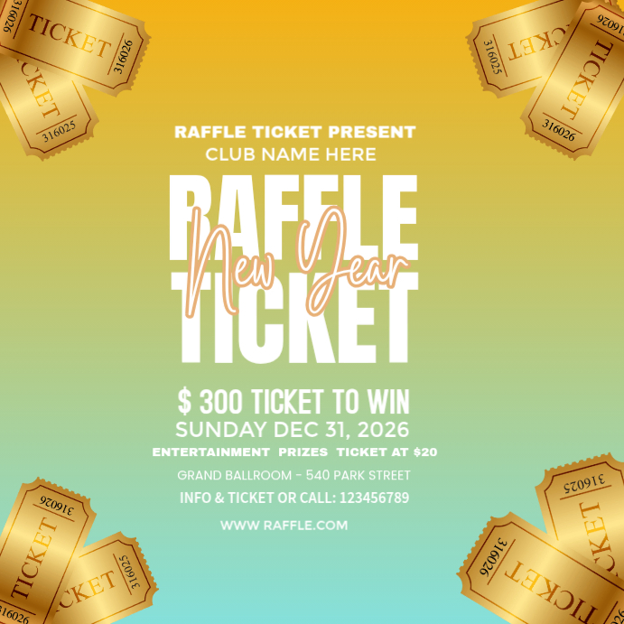New Year Eve Raffle Content Template | PosterMyWall