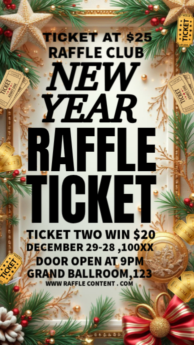 New Year Eve Raffle Ticket Template | PosterMyWall
