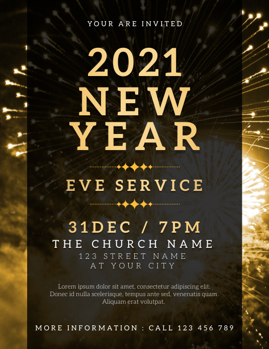 Copy of New Year Eve Service | PosterMyWall