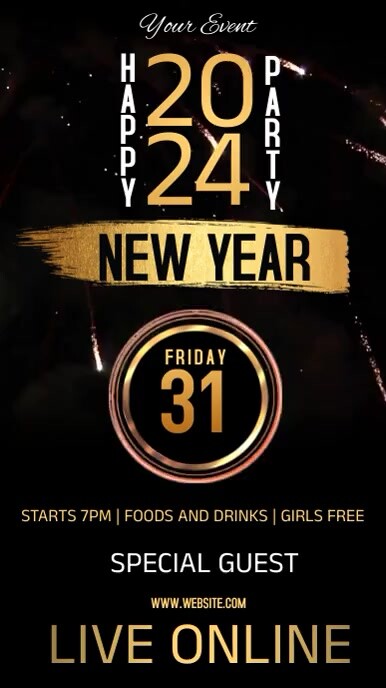 NEW YEAR EVENT INVITATION VIDEO FREE Template | PosterMyWall