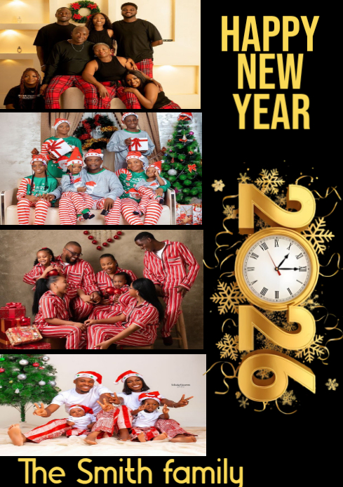 Plantilla de New year family photo collage flyer | PosterMyWall
