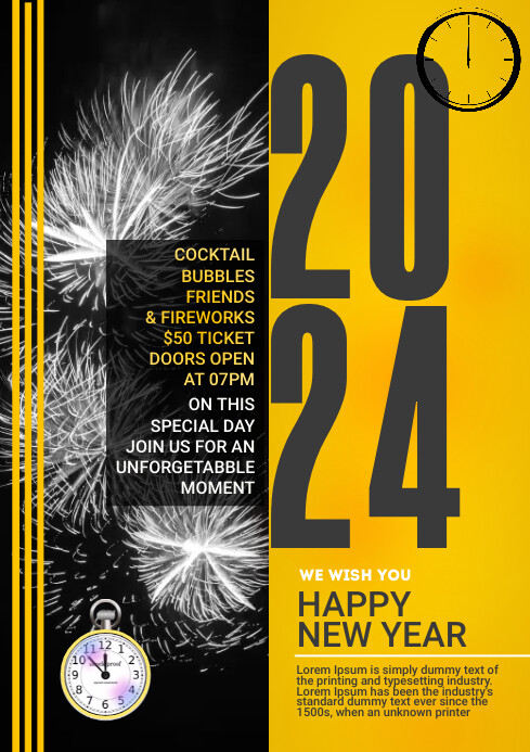 new year fireworks party Template | PosterMyWall