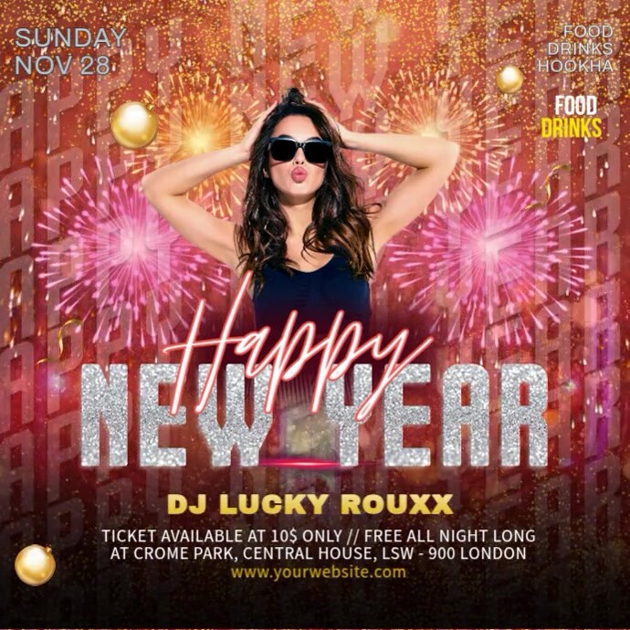Plantilla de New Year Flyer Design Video Ads | PosterMyWall