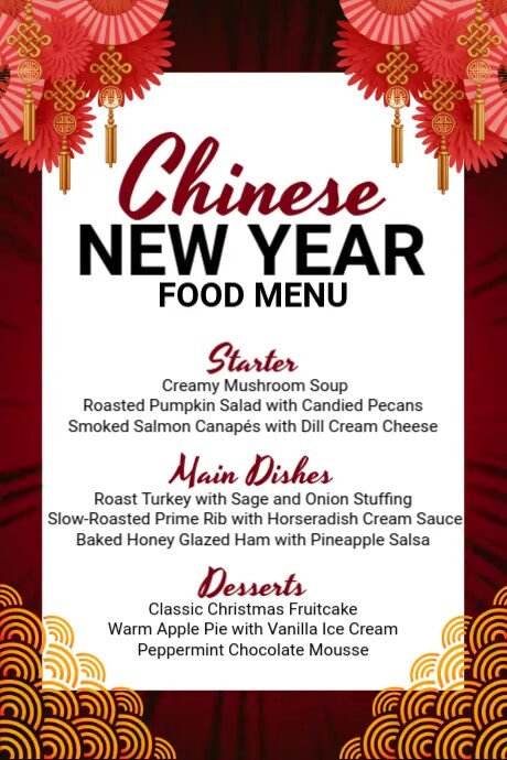 New Year Food Menu Template | PosterMyWall