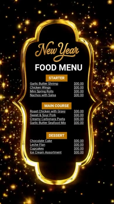 New Year Food Menu Template | PosterMyWall