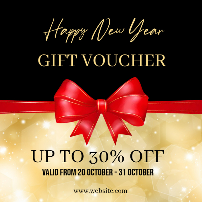 New Year Gift Voucher Template | PosterMyWall