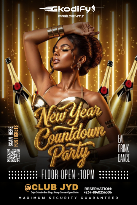 New Year Glam Countdown Party Template | PosterMyWall