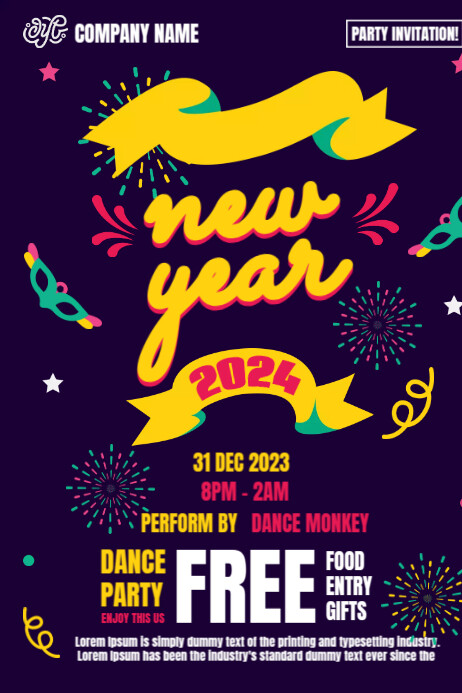 New Year Gold Theme Design Template | PosterMyWall