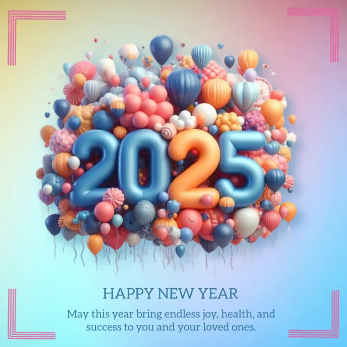 New Year Greeting Card 2025 Template | PosterMyWall