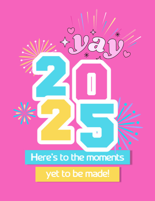 New year Greeting Card 2025 Flyer Template | PosterMyWall