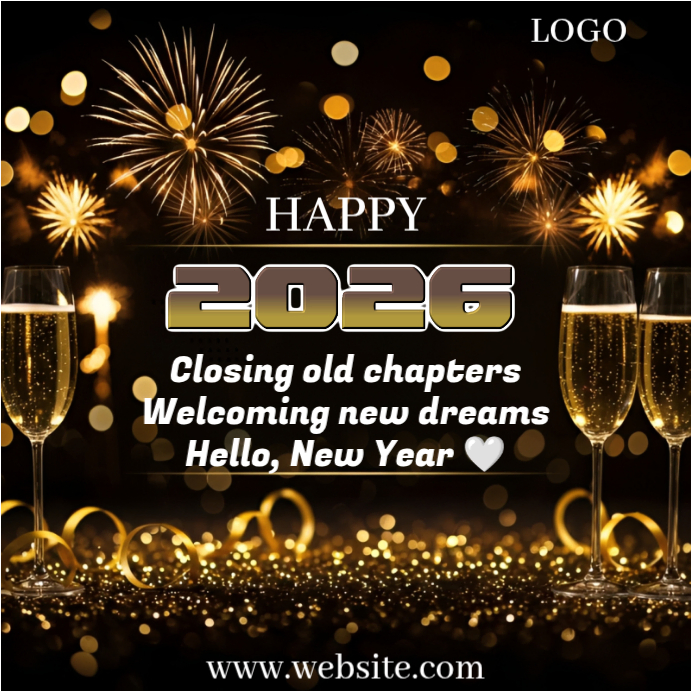 New year greeting cards flyer Template | PosterMyWall