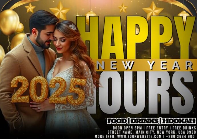 New year happy hours Template | PosterMyWall