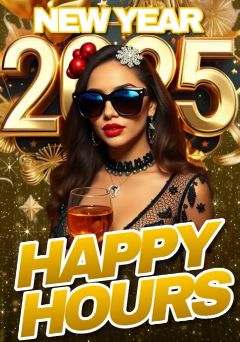 New Year Happy Hours Template | PosterMyWall