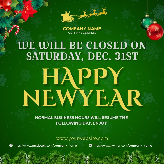 New Year Holiday Template | PosterMyWall