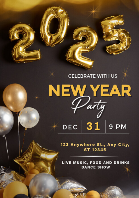 New year invitation card Template | PosterMyWall