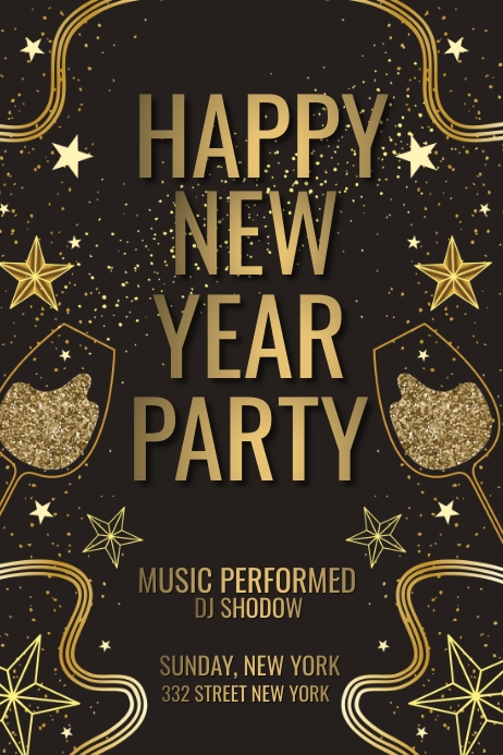New Year Invitation Card Poster Template | PosterMyWall