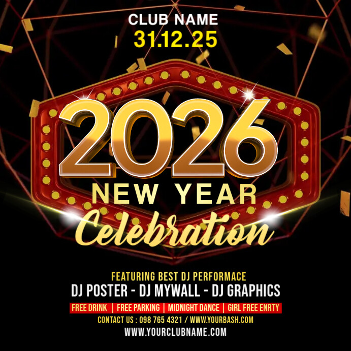 New Year Invitation Card Template | PosterMyWall