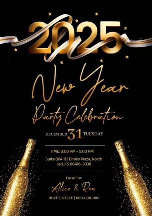 new Year invitation Template | PosterMyWall