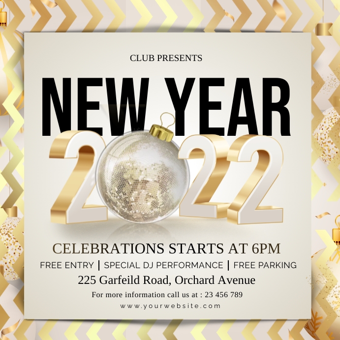 New year invitation Template | PosterMyWall