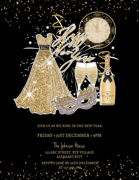 Modèle Nouvel An Invitation | PosterMyWall