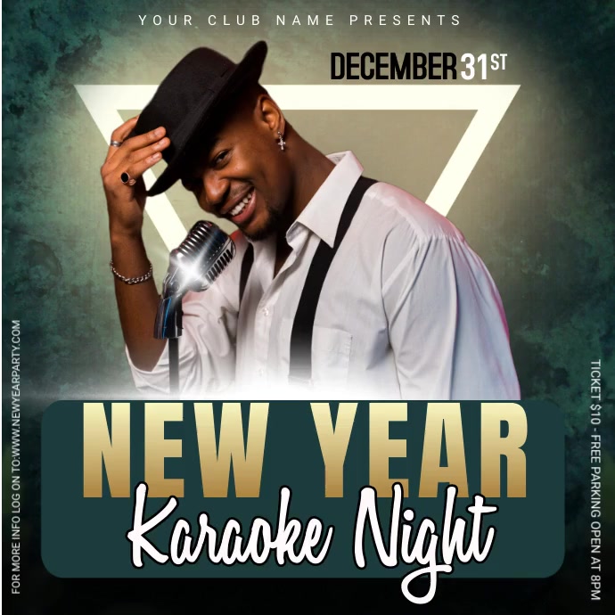 New Year Karaoke Night Post Template | PosterMyWall