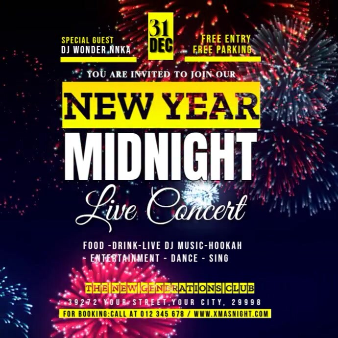 Plantilla de New Year Live Concert Ads | PosterMyWall
