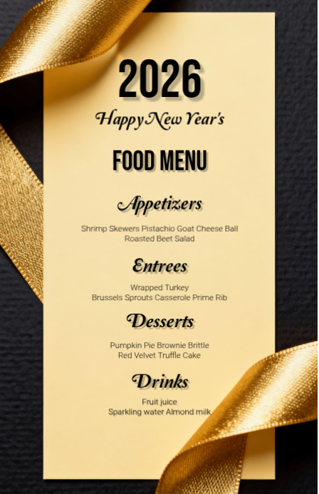 new year menu card template elegant background with gold andblack ...