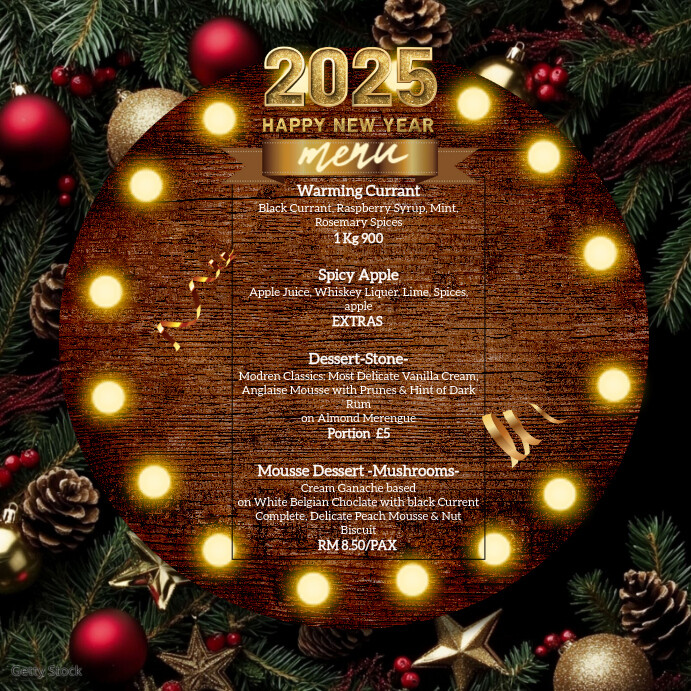 New year Menu Template | PosterMyWall