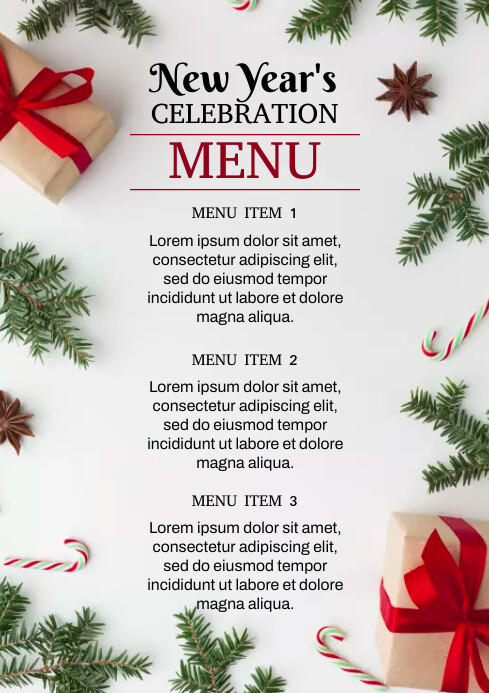 New Year Menu Templat | PosterMyWall