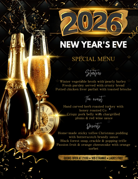 New Year Menu Template | PosterMyWall