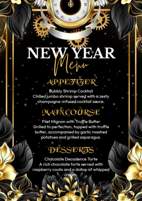 New Year Menu Template | PosterMyWall